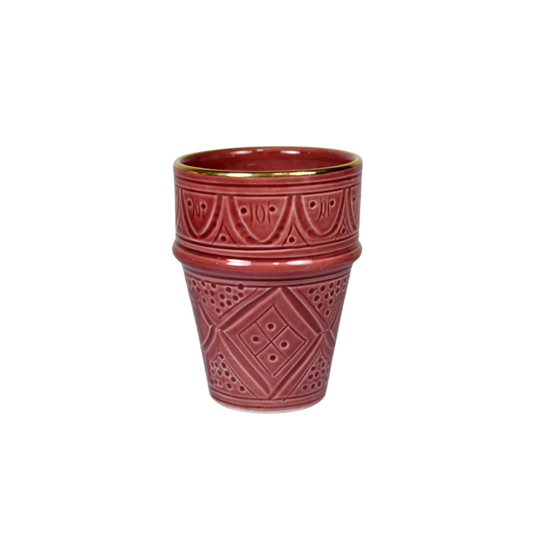 Grande tasse beldi Empreinte aubergine gold – Chabi Chic